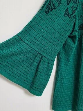 Ming Wang | Jackets & Coats | Ming Wang Knit Jacket Green Black Size L ...